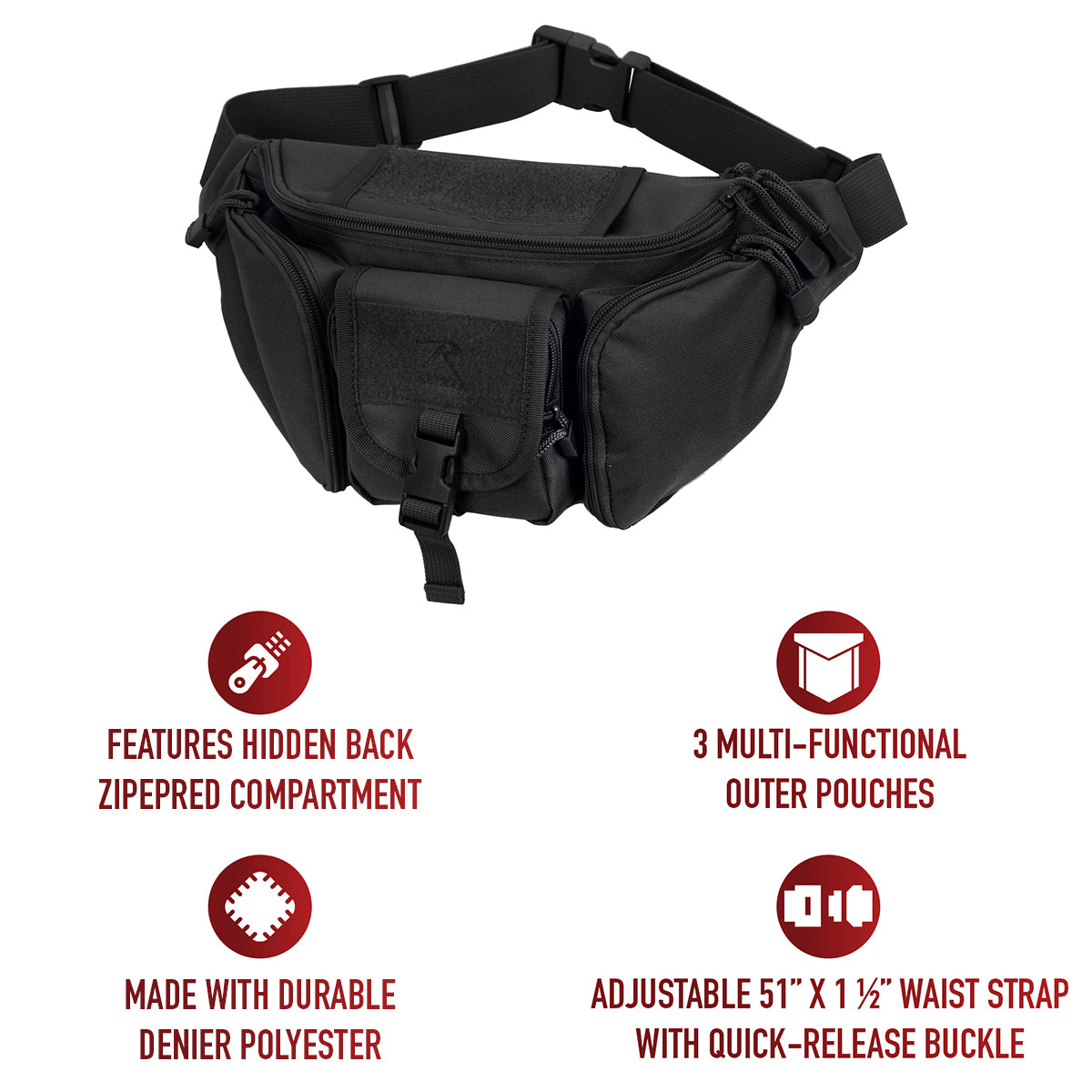 Rothco Tactical Concealed Carry Waist Pack – 5-Pocket EDC Hip Bag ...
