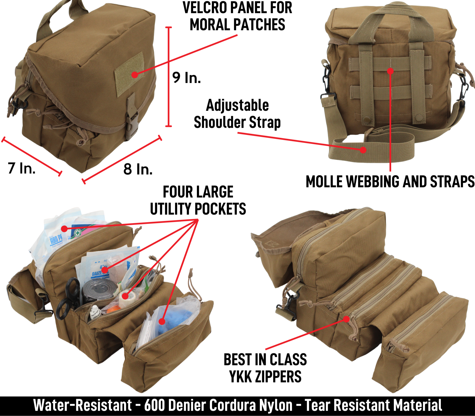 Elite First Aid M3 Medic Kit- GI-Style Medical Kit with 125+ Supplies ...