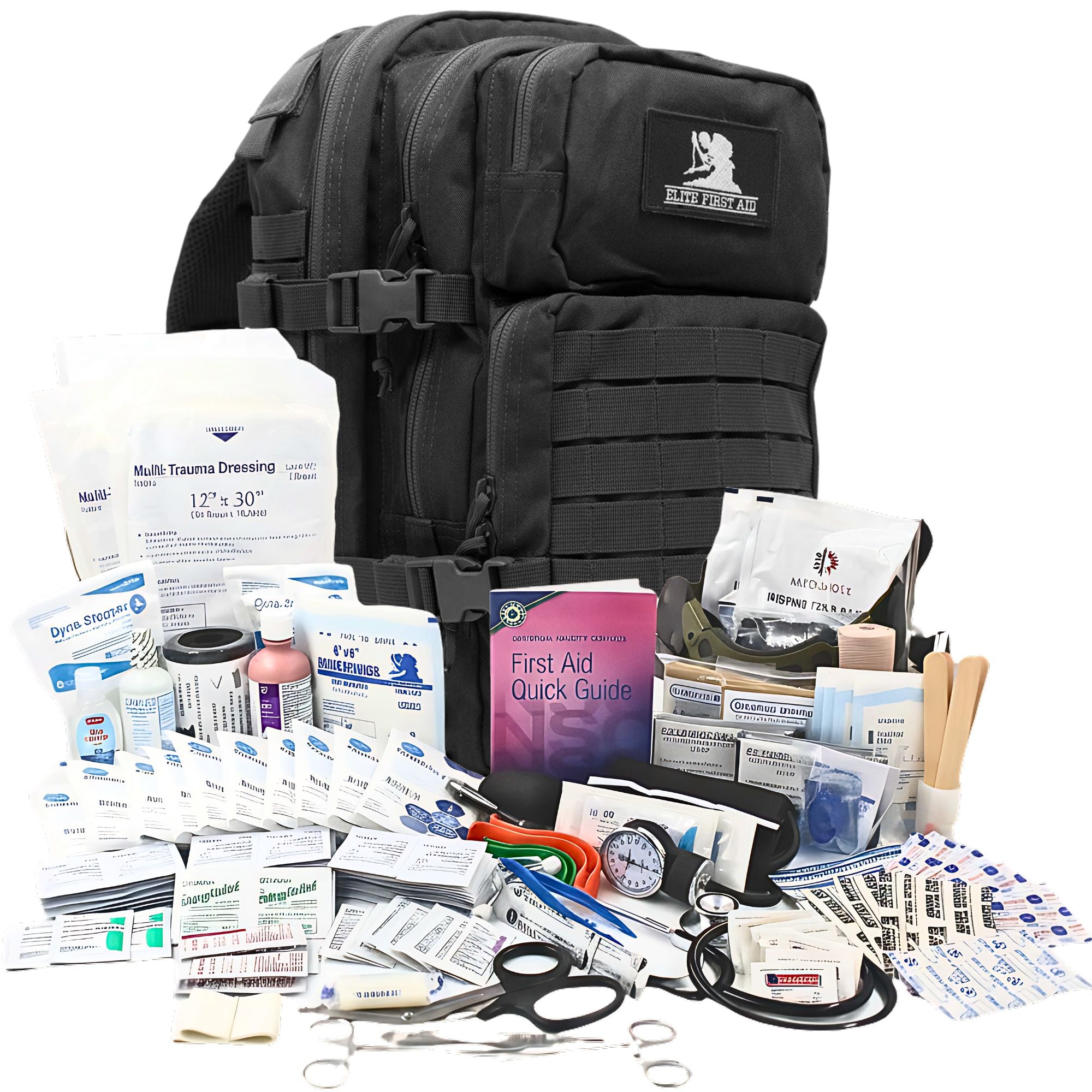 Elite First Aid Tactical Trauma Kit - Stocked Backpack Medical System ...