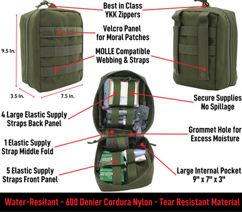 Elite First Aid Military IFAK Kit – Advanced, MOLLE Pouch, Trauma Gear ...