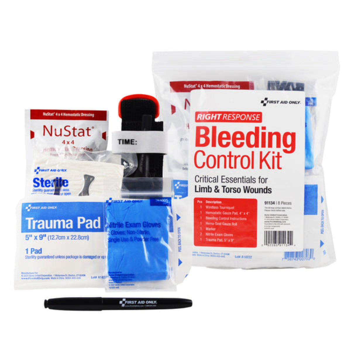 First Aid Only Critical Essentials Bleeding Control Kit | Torso & Limb ...